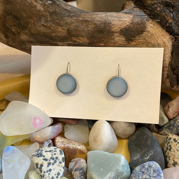Jewelry | Silver And Ice Blue Glass Earrings Drop Wire | Poshmark